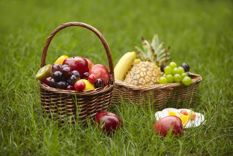 Assorted Fruits and Vegetables on White Stock Photo - Image of ...