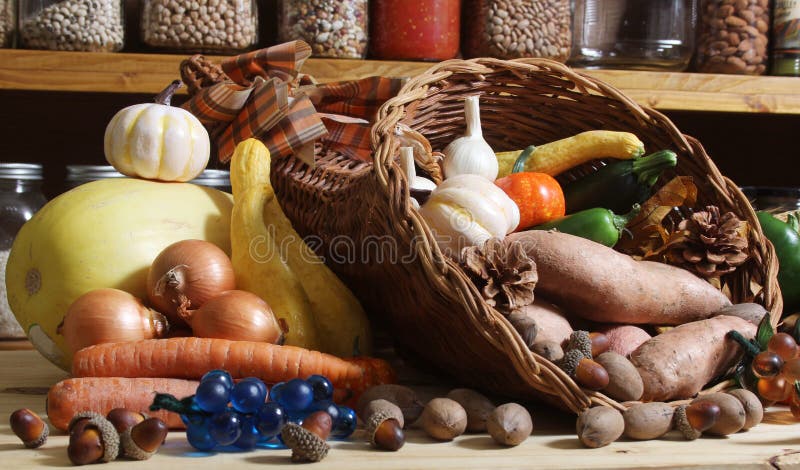 Cornucopia stock photo. Image of corn, cornucopia, blue - 1477972