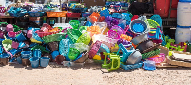 Baskets at the market stock photo. Image of baskets - 191029026
