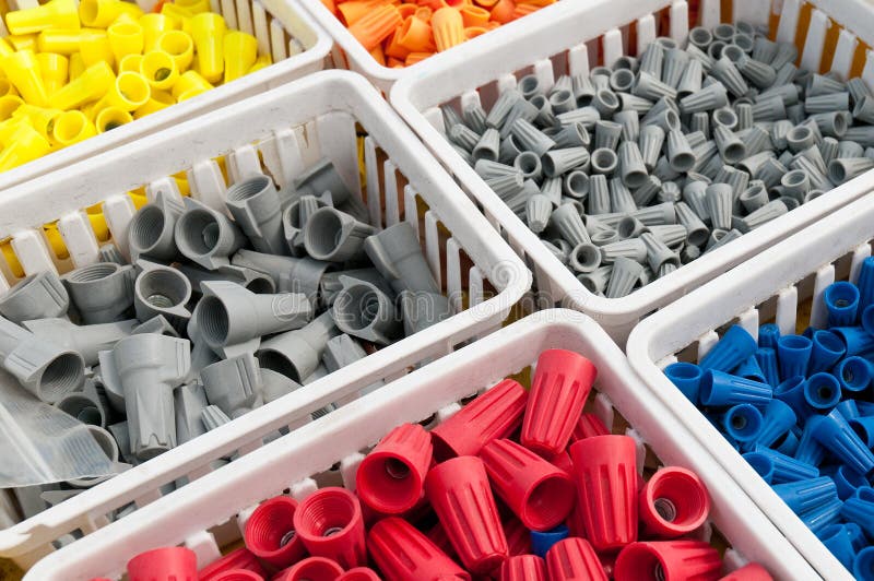 Baskets of Multi-colored Wire Nuts Stock Image - Image of display ...