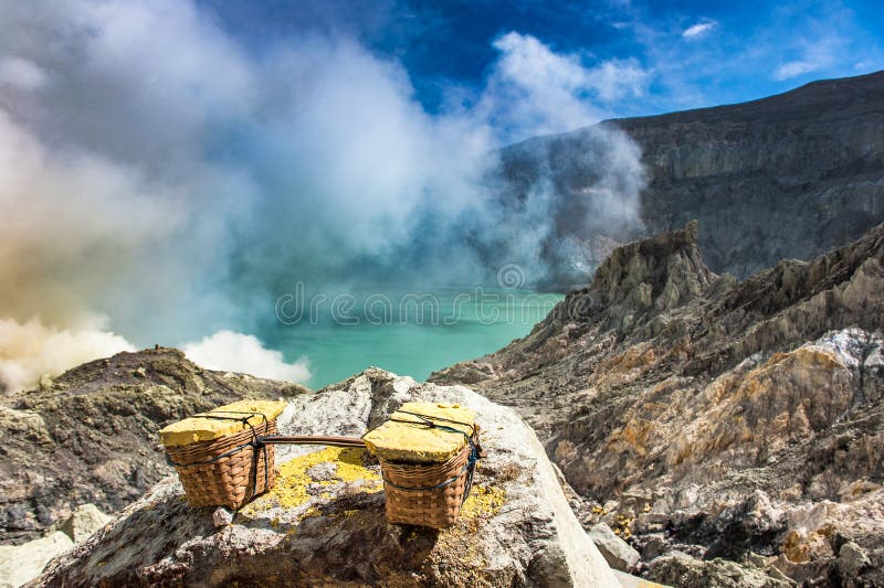 Kawah Ijen Volcano, Java, Indonesia Stock Image - Image of sulphur ...