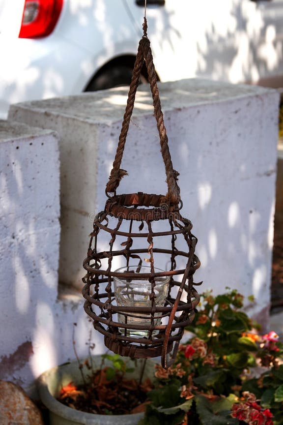 Basketwork with lantern stock photo. Image of antique - 101682646