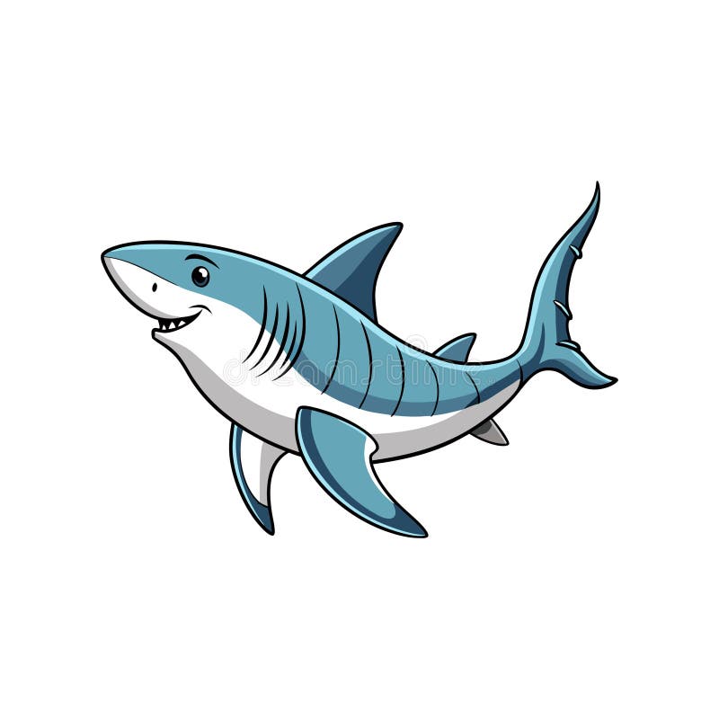 Basking Shark Coloring Illustration with Outline Stock Photo ...