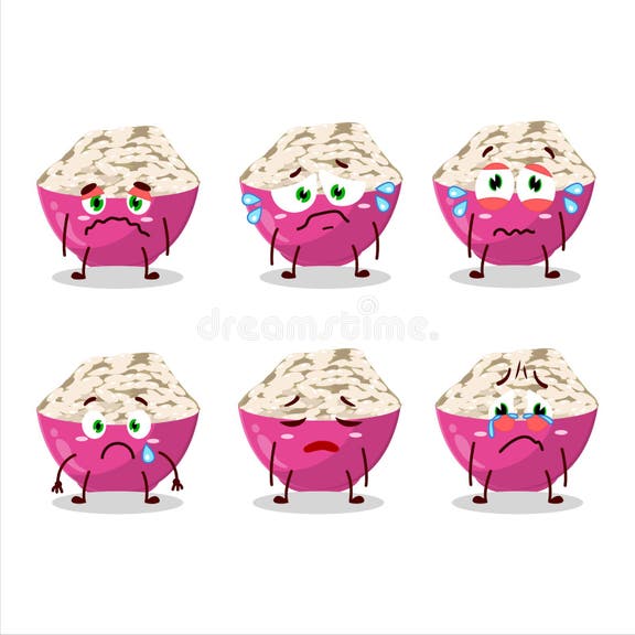 Basmati Rice Cartoon Character with Sad Expression Stock Vector ...