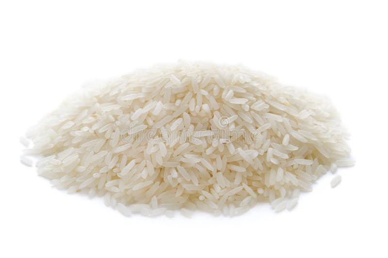 Basmati Rice on a Pile Isolated on White Background Stock Photo - Image ...