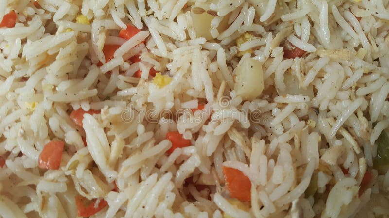 Basmati Rice Pulao or Pulav with Peas, or Vegetable Rice Stock Photo ...