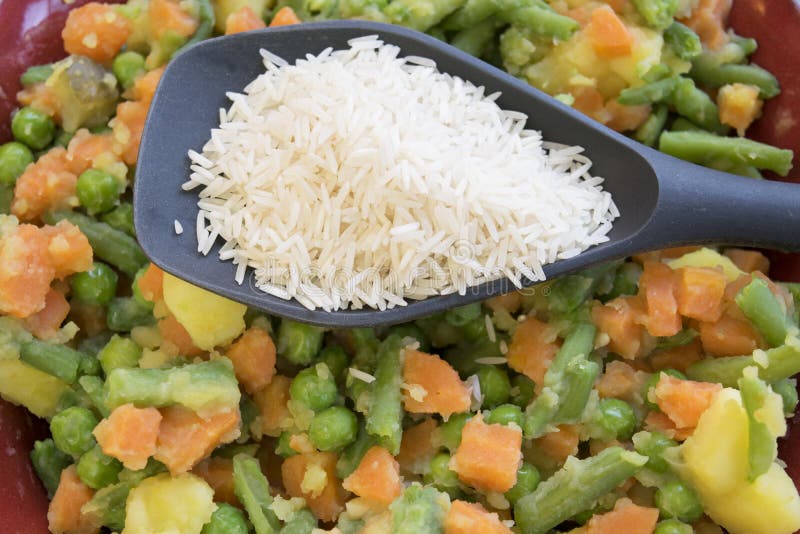 Basmati Rice with Steamed Vegetables Stock Photo - Image of vegetable ...
