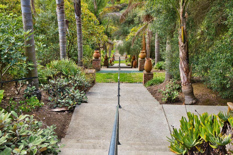 Bason Botanic Gardens Stairway Stock Image - Image of handrail, bason ...