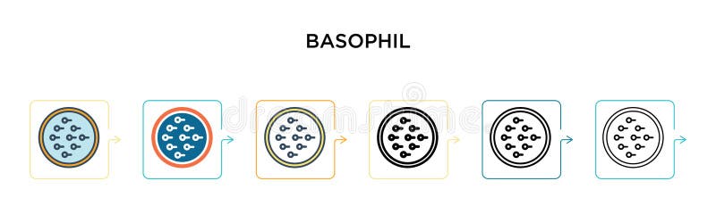 Basophil Vector Icon in 6 Different Modern Styles. Black, Two Colored ...