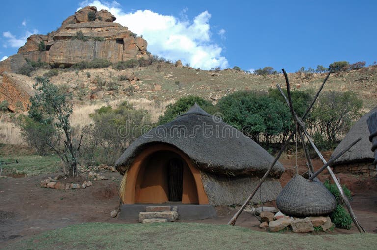 Basotho Village. stock photo. Image of traditional, village - 1302886