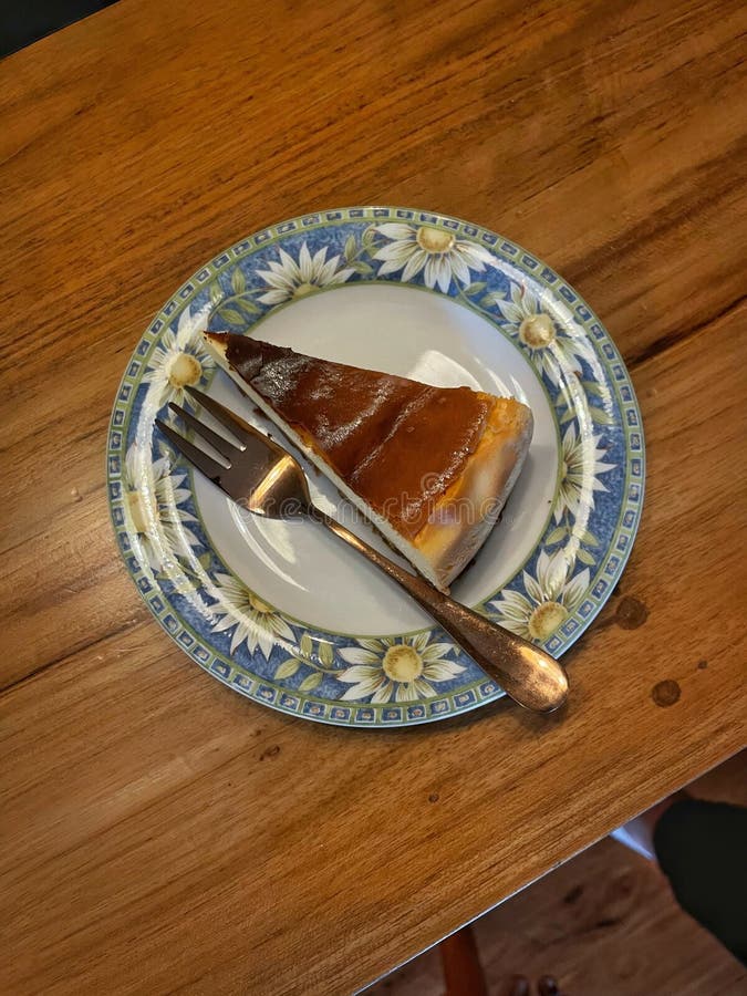 Basque burnt cheesecake. stock photo. Image of artistic - 339644288