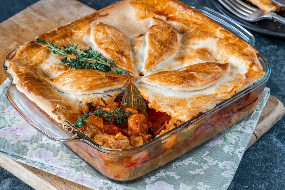 Basque pie stock image. Image of thyme, sausage, gourmet - 273786395