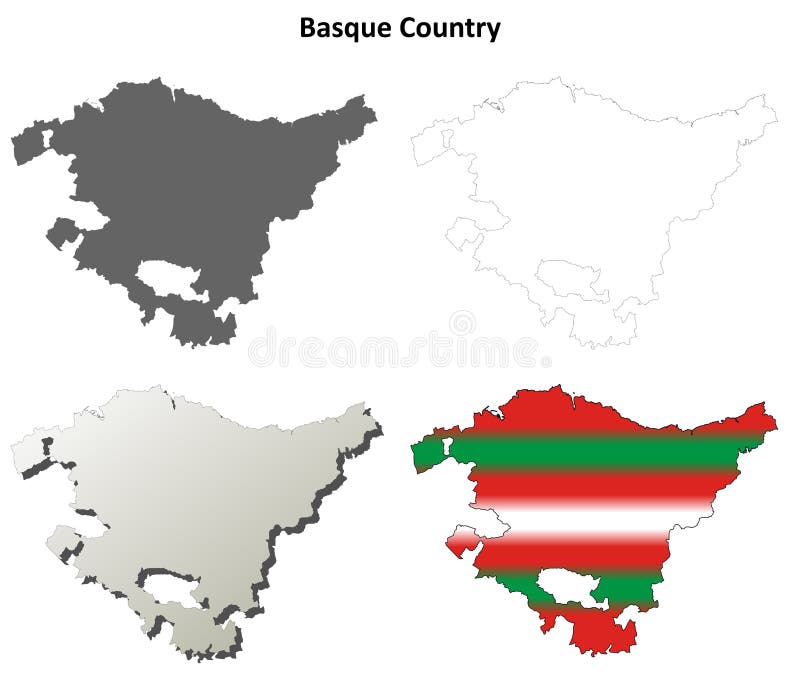 Basque Country Outline Map Set - Basque Version Stock Vector ...