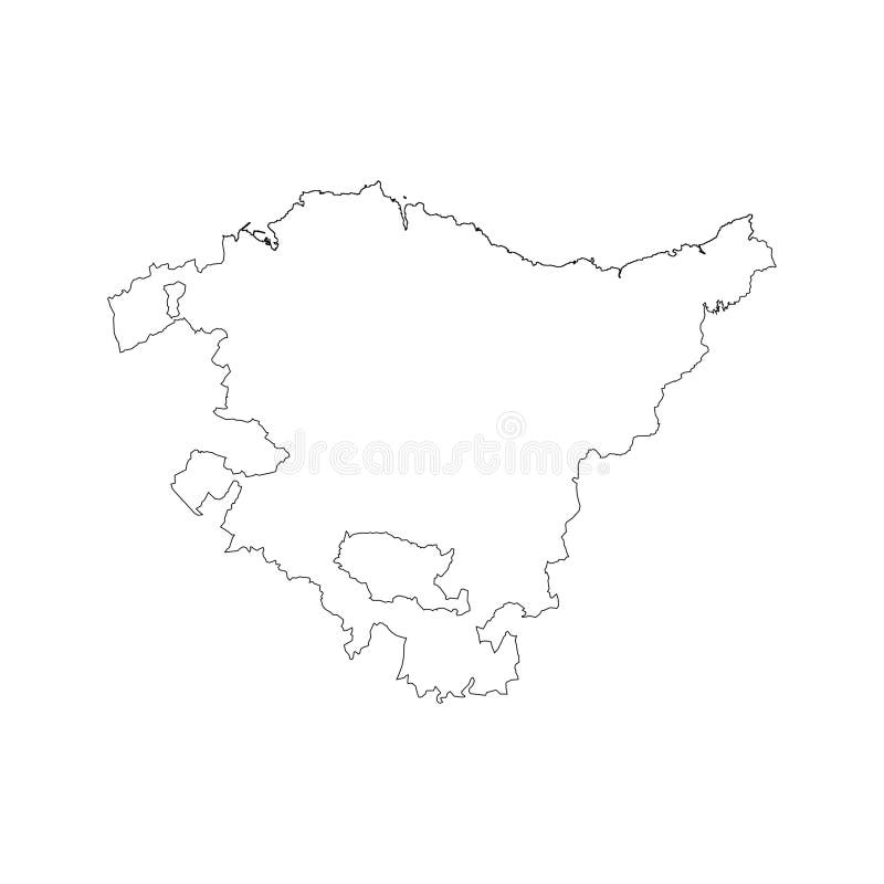 Basque Country outline map stock vector. Illustration of silhouette ...