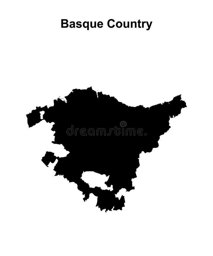 Basque Country outline map stock vector. Illustration of silhouette ...