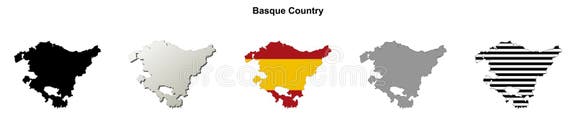 Basque Country outline map stock illustration. Illustration of spain - 385545133