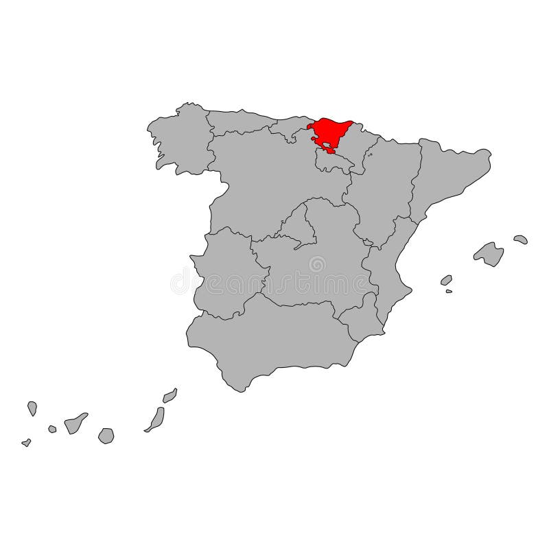 Basque Country Map, Individual Regions with Names, Infographics and ...