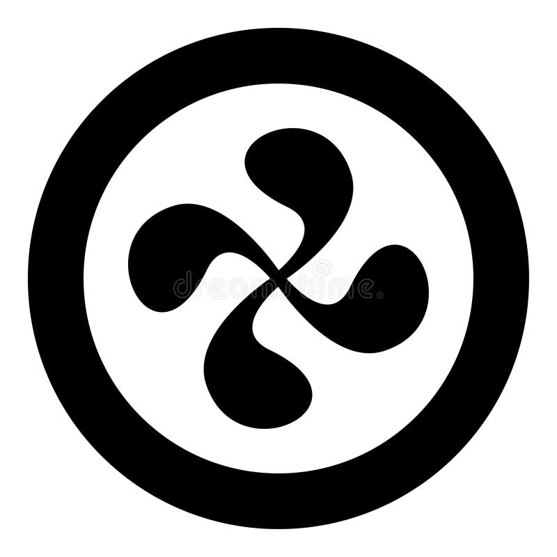 Basque Cross Lauburu Lauborou Eusko Icon in Circle Round Black Color ...