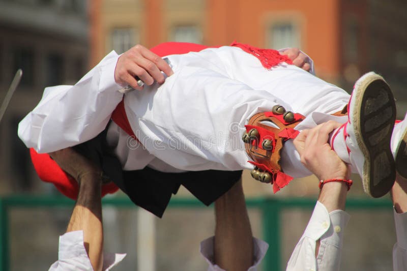 Basque dance performance stock photo. Image of colorful - 345040202
