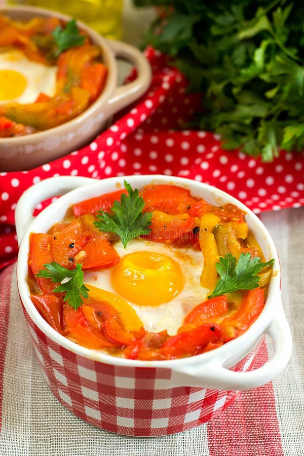 Basque Dish Piperade with Peppers and Tomatoes Stock Photo - Image of ...