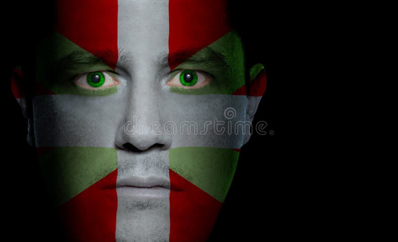 Basque Flag - Male Face stock photo. Image of glory, expressive - 2937272