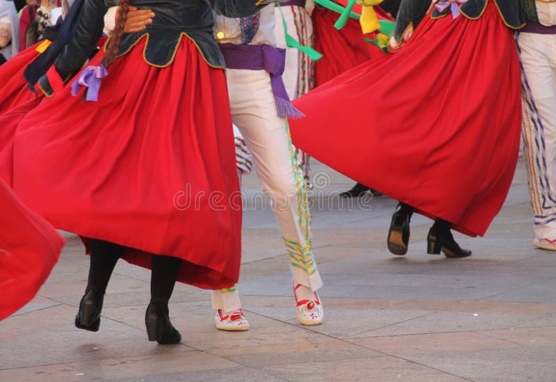 Folk Dancer during a Performance in a Street Festival Stock Photo ...