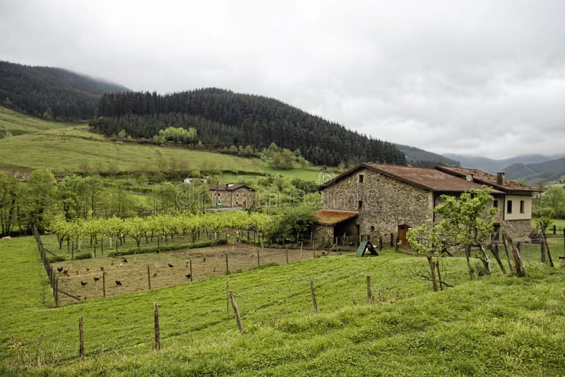 Typical Basque Country Farmhouse Stock Photo - Image of snow, mountain ...