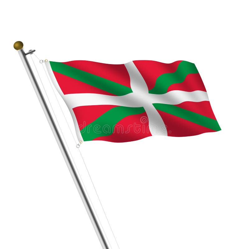 Basque Lands Flagpole 3d Illustration with Clipping Path Stock ...