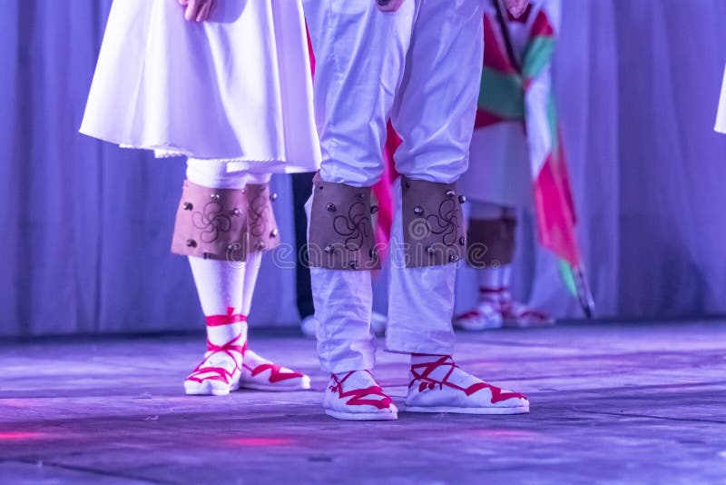 Basque Traditional Dance, Street Dances during a Celebration Stock ...