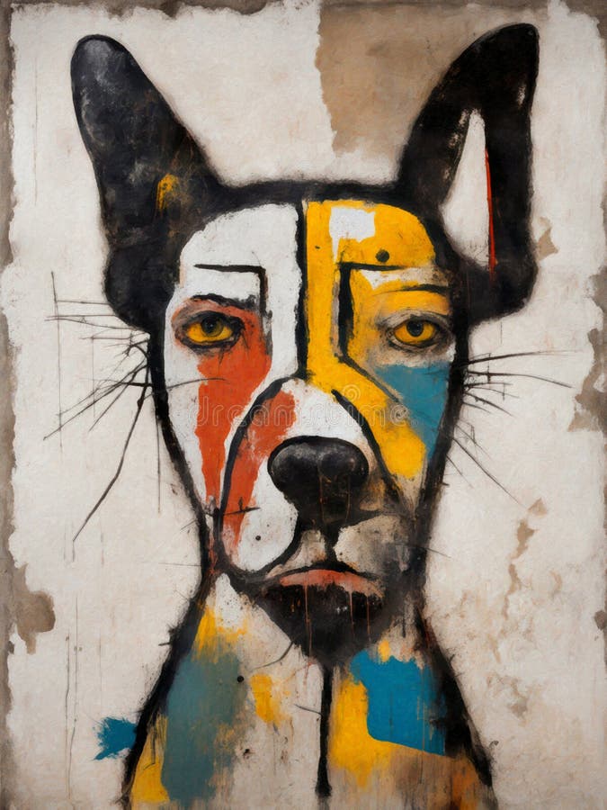 Basquiat Style Painting of a Dog AI Generated Stock Illustration ...