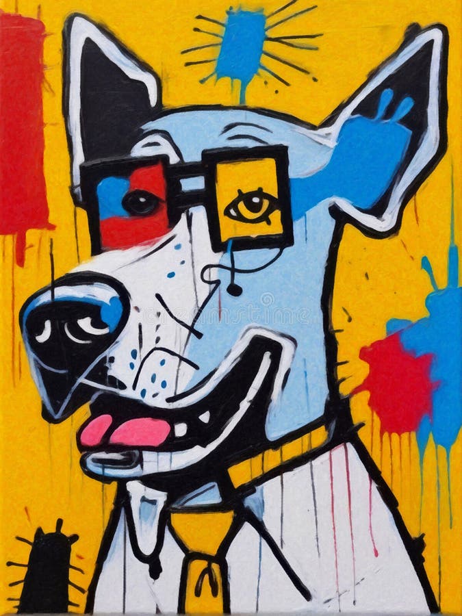Basquiat Style Painting of a Dog AI Generated Stock Illustration ...