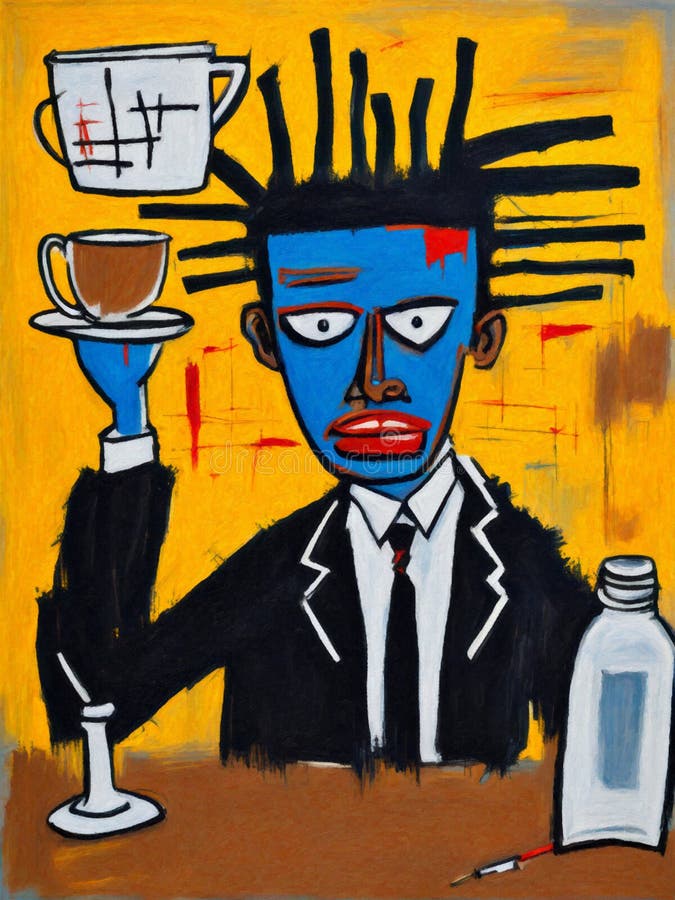 Basquiat Style Painting of a Man AI Stock Illustration - Illustration ...