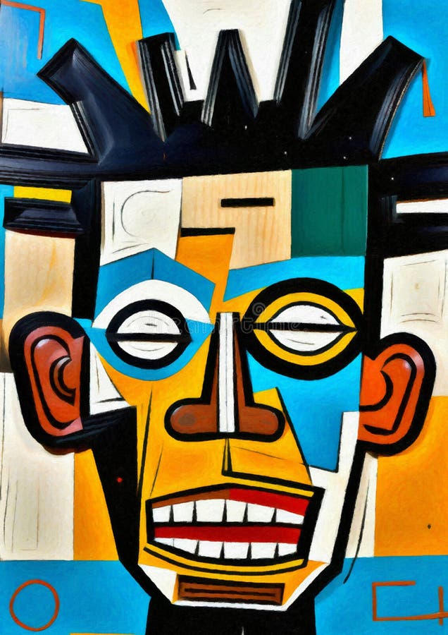 Basquiat Style Painting of a Man AI Stock Illustration - Illustration ...