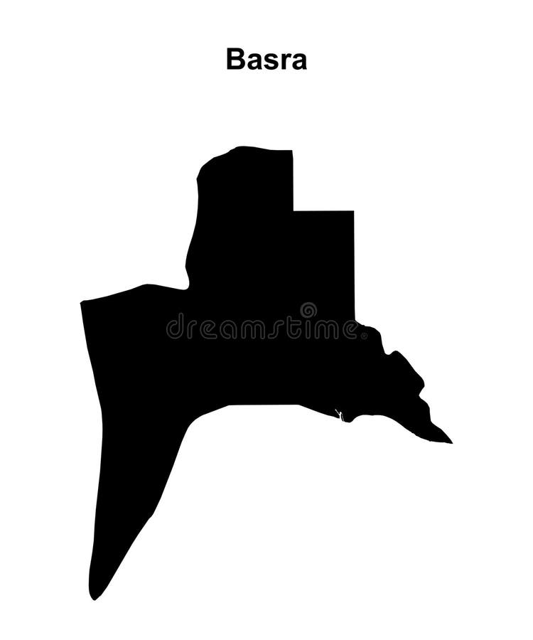 Basra outline map stock vector. Illustration of outline - 360436876