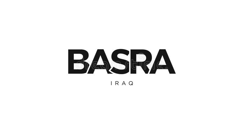 Map of Basra Illustration Design Template, Map Flag Republic Country of ...