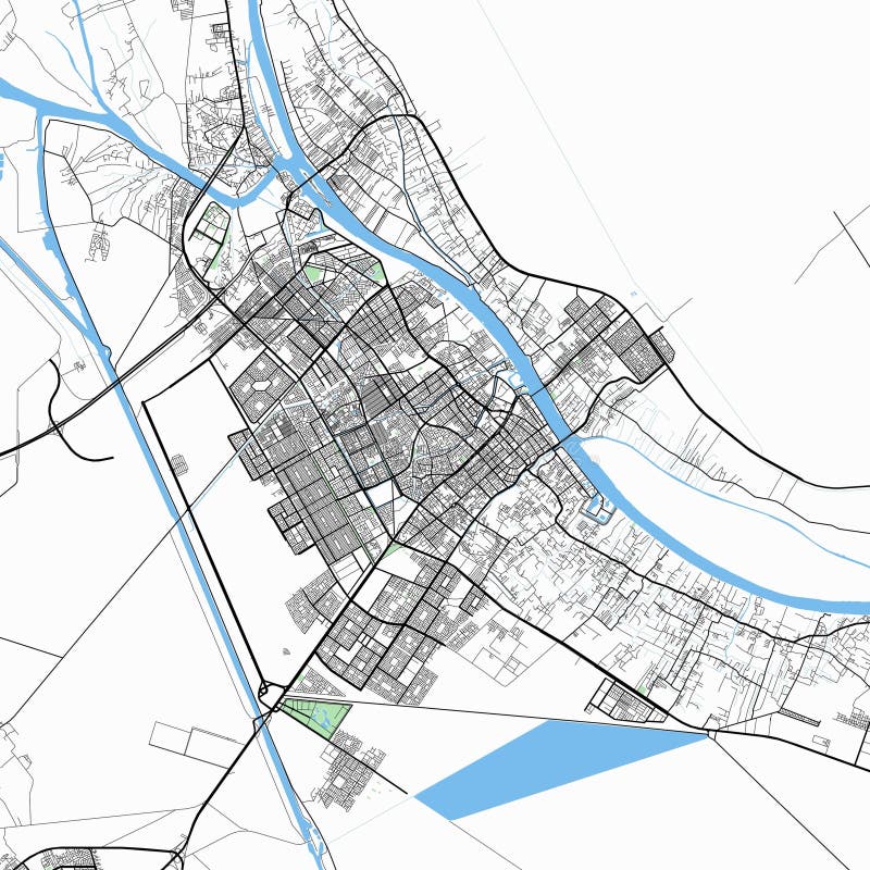 Basra map. stock illustration. Illustration of plan - 307100793
