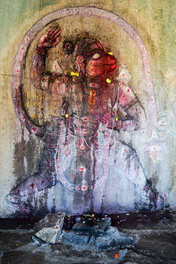 Basrelief of the Hindu Monkey-god Hanuman Stock Image - Image of ...