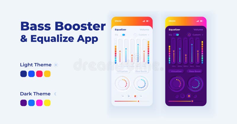 Bass Booster Smartphone Interface Vector Template Stock Vector ...