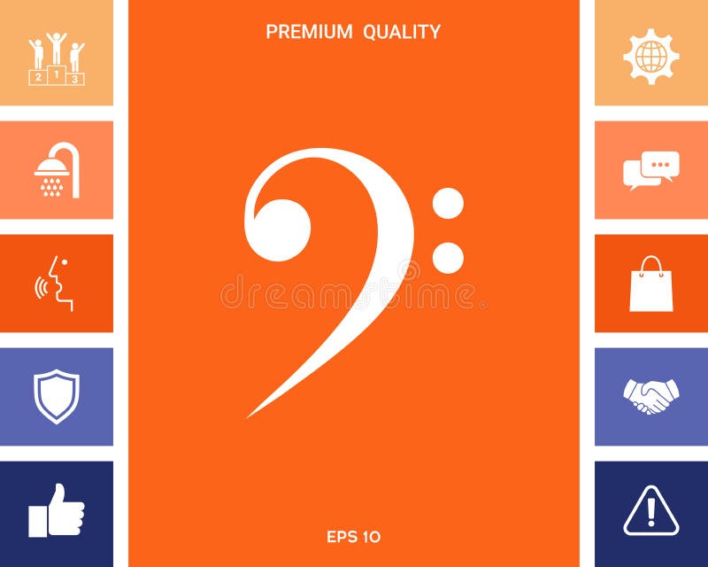 Bass clef icon stock vector. Illustration of draw, note - 129361068