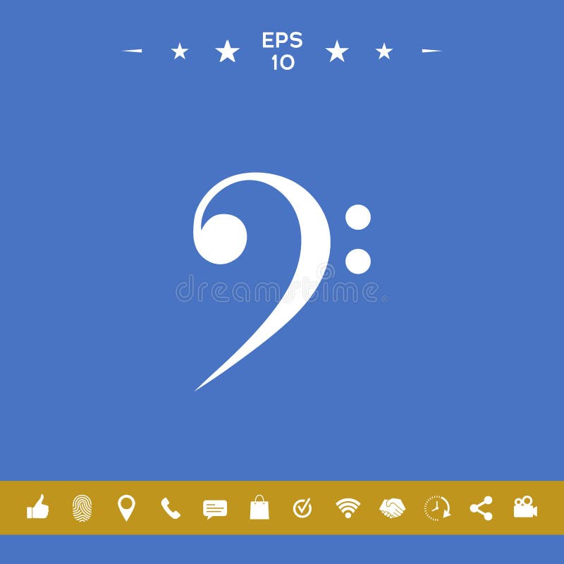 Bass clef icon stock vector. Illustration of sound, icon - 115292819