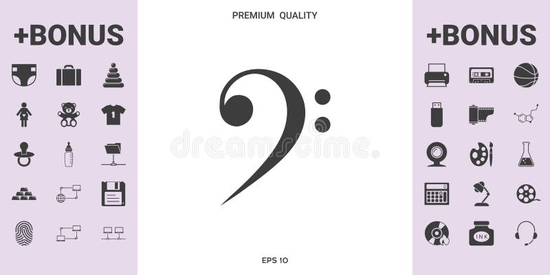 Bass Clef Icon - Graphic Elements for Your Design Stock Vector ...