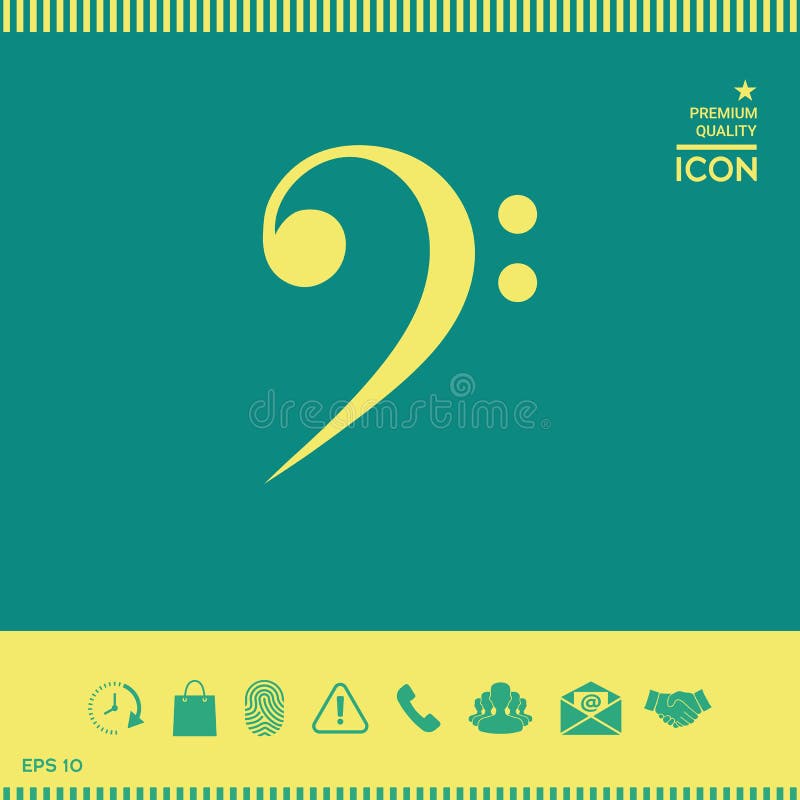 Bass clef icon stock vector. Illustration of sign, signature - 118007656