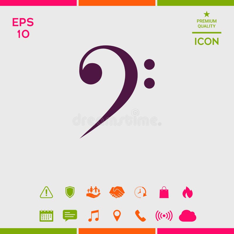 Bass clef icon stock vector. Illustration of music, design - 118065347