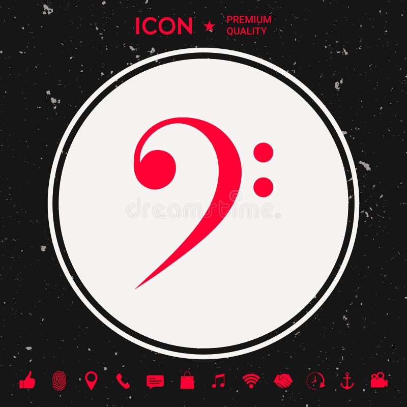 Bass clef icon stock vector. Illustration of bass, symbol - 107622926