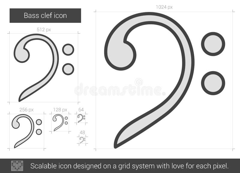 Draw a bass clef. stock illustration. Illustration of illustration ...
