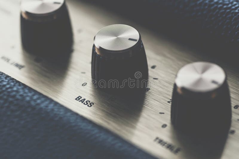 Bass Control Knob on Music Amplifier Stock Image - Image of music ...