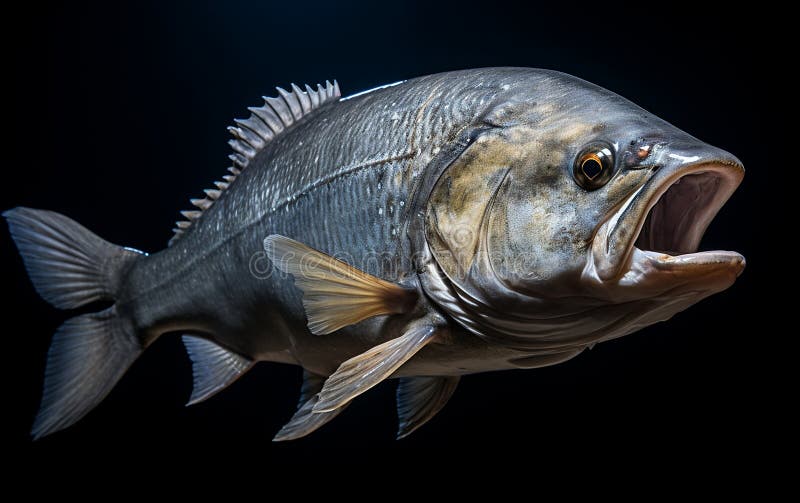Bass Fish on Clear Background -Generative Ai Stock Illustration ...