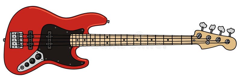 Bass guitar stock vector. Illustration of string, chord - 38545131