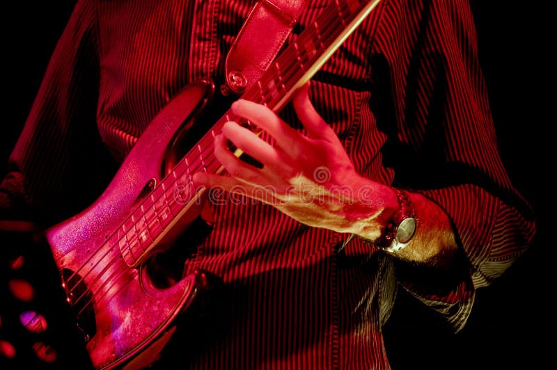 Heavy Metal Bass Guitar Player Stock Image - Image of musical, sound ...