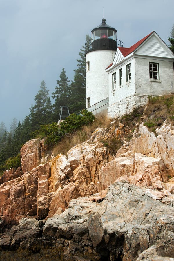 Bass Harbor lighthouse stock photo. Image of coast, beautiful - 19071344